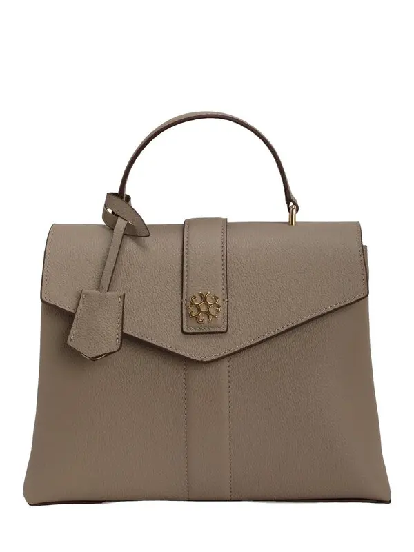 Gorski Top Handle Leather Crossbody Bag - Taupe