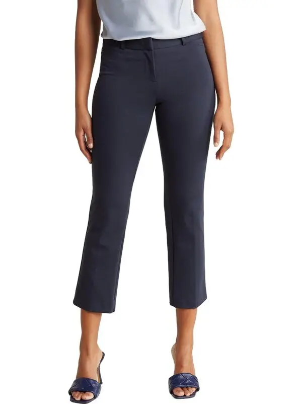 Amanda & Chelsea Straight Leg Cotton Blend Pants - Navy