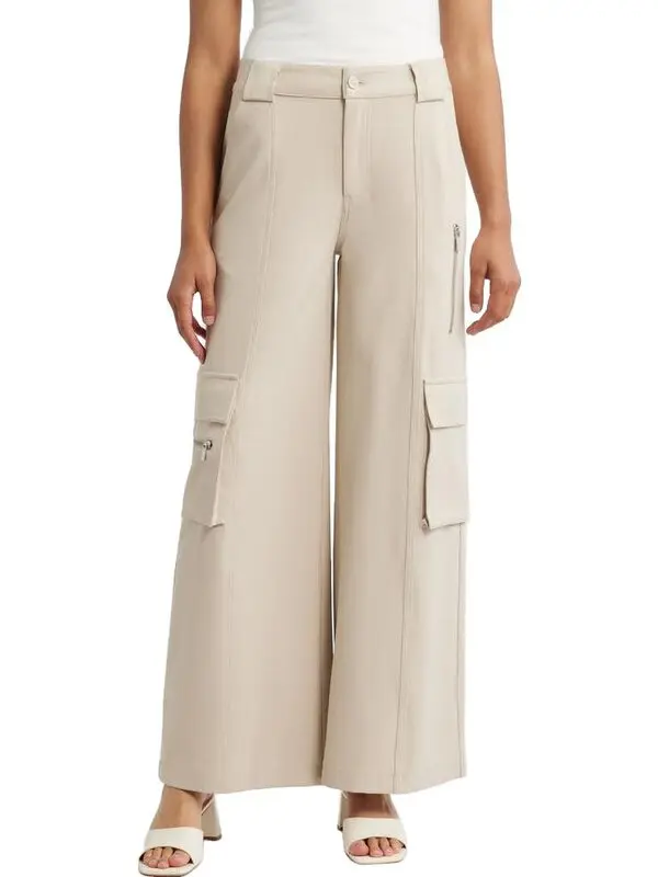 CITY BLUES Wide-leg Cargo Trousers - Bone
