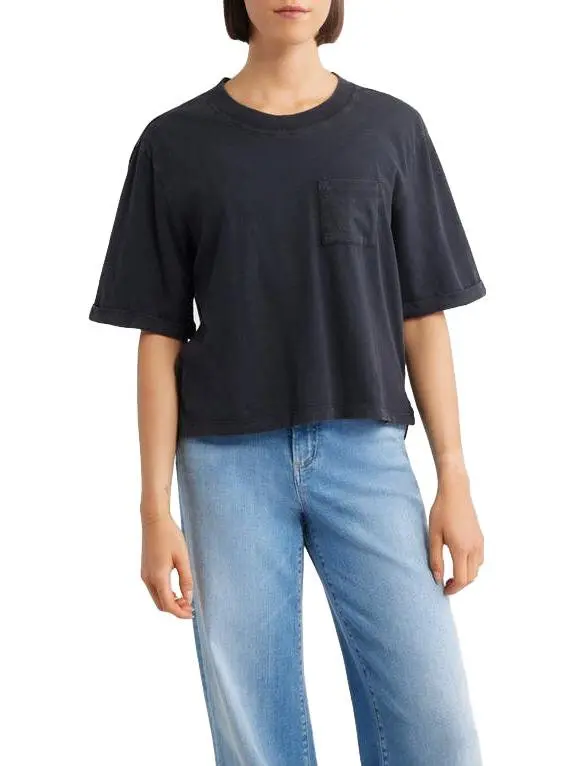 CITY BLUES Coram Crop Oversized T-shirt - Black