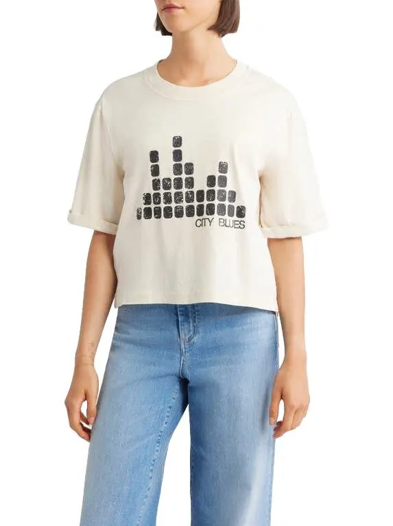 CITY BLUES Coram Graphic Oversize T-shirt - Bone White
