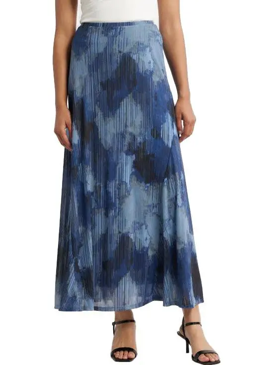 CITY BLUES Belle Maxi Skirt - Navy Multi
