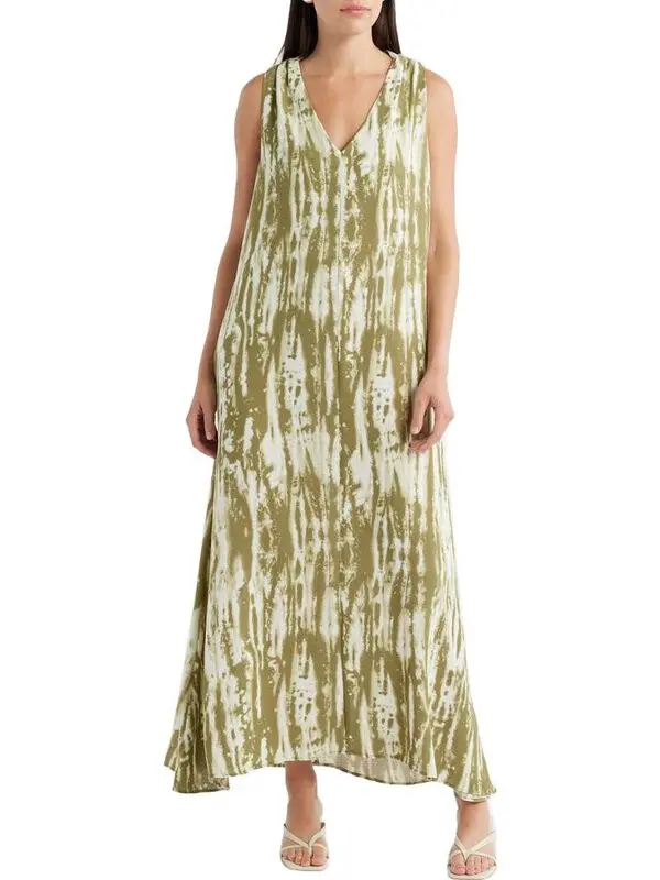 Halogen Twist Back Sleeveless Maxi Dress - Loden Green
