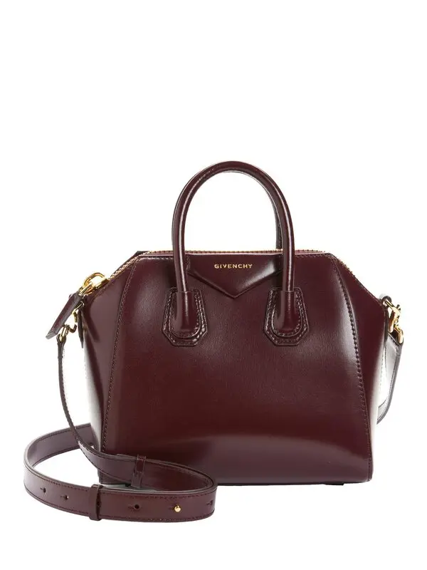 Givenchy Mini Antigona Leather Satchel - Burgundy