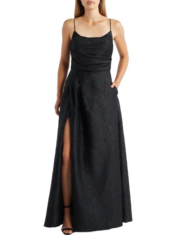 Black Halo Cayetana Lace A-line Gown - Black