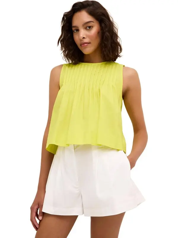 MARIE OLIVER Letta Pleated Top - Sunshine