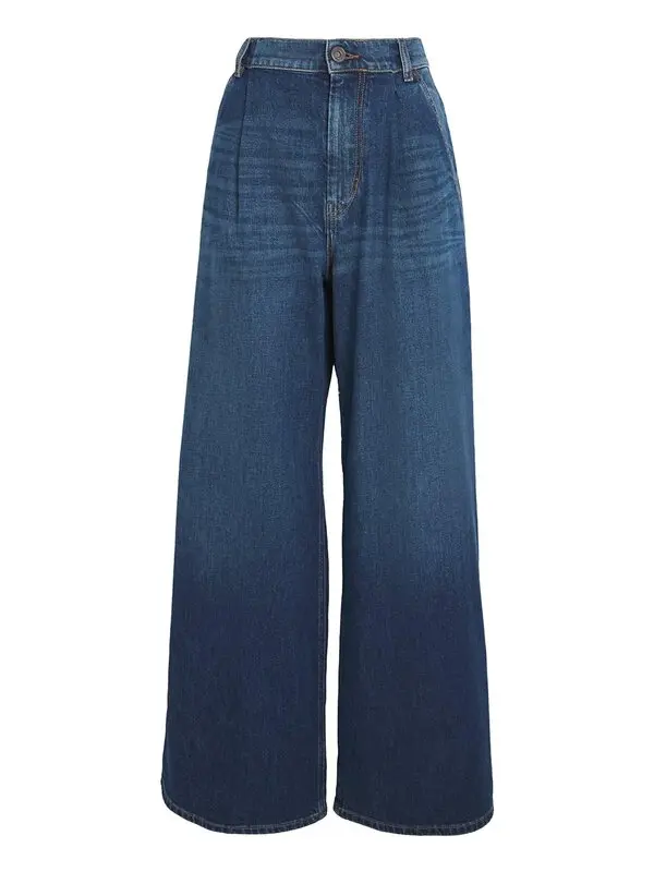 Max Mara Pleated Wide-leg Jeans - Blue