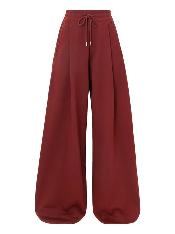 Dries Van Noten Hadium Pleated Cotton-jersey Pants - Red