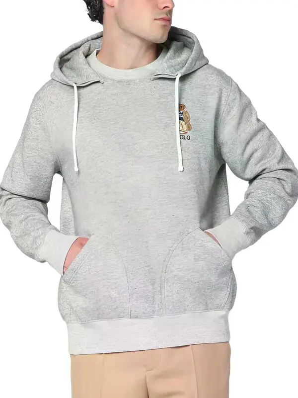 Polo Ralph Lauren Embroidered Polo Bear Hoodie - Grey