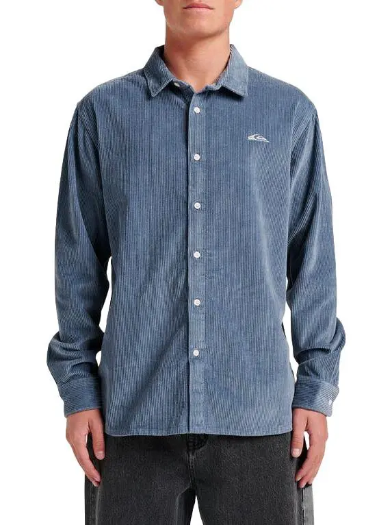 Quiksilver Cotton Corduroy Button-up Overshirt - China Blue