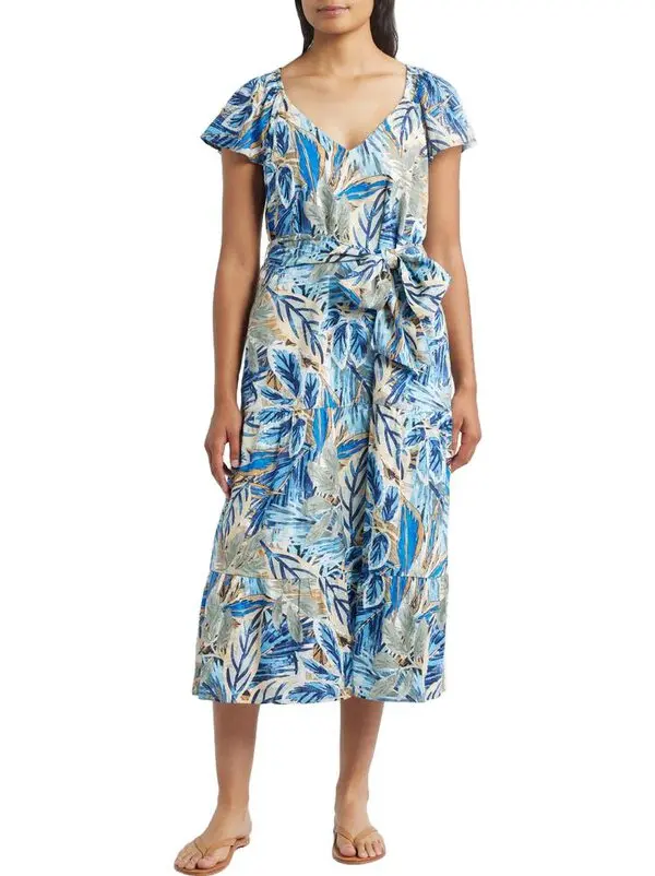 Tommy Bahama Frond Grove Print Dress - Croissant