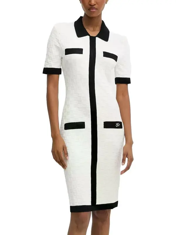 Karl Lagerfeld Embroidered-logo Midi Dress - White