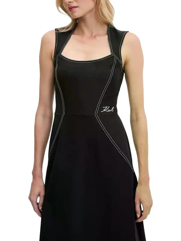 Karl Lagerfeld Sleeveless Midi Dress - Black