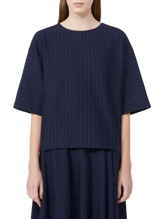 MM BY MAX MARA Kara Striped Knit Top - Midnight Blue