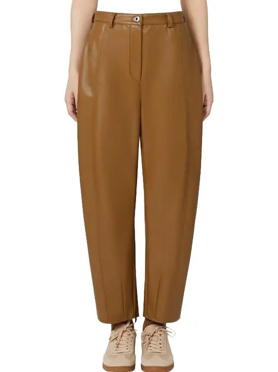 MM BY MAX MARA Anselmo Faux Leather Straight-leg Pants - Tobacco