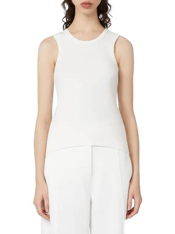 MM BY MAX MARA Tondo Stretch Cotton Tank - White