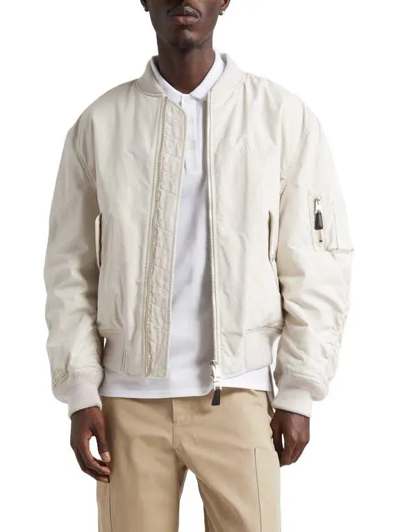 Givenchy Cotton-blend Flight Jacket With Twisted Sleeves - Light Beige