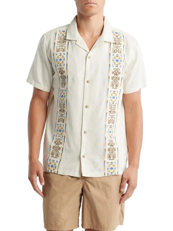 ROARK Gonzo Embroidered Organic Cotton & Linen Camp Shirt - Ioy
