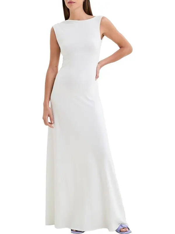 MARCELLA Laurel Sleeveless Stretch Jersey Gown - Off White