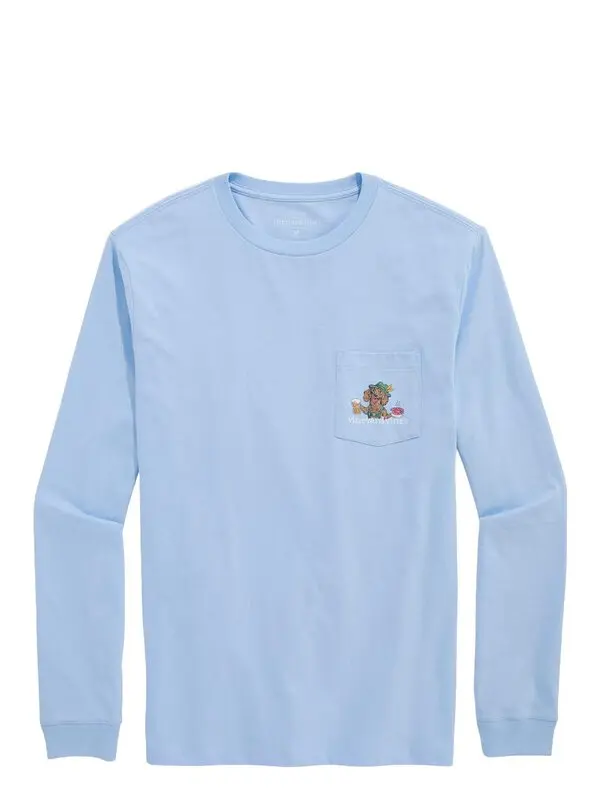 Vineyard Vines Oktoberfest Doxie Dog Graphic Long Sleeve T-shirt - Jake Blue