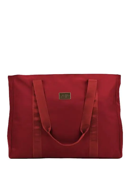 Badgley Mischka Nylon Weekender Duffel Bag - Burgundy