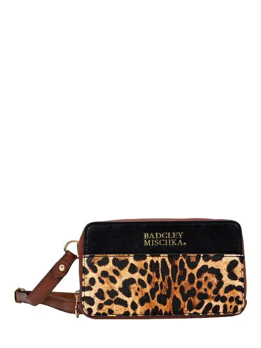 Badgley Mischka Leopard Vegan Leather Belt Bag - Brown