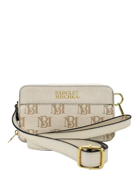 Badgley Mischka Madalyn Embossed Vegan Leather Belt Bag - Champagne