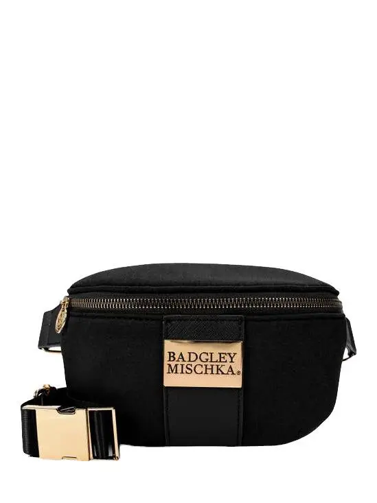 Badgley Mischka Belt Bag With Vegan Leather Detail - Black