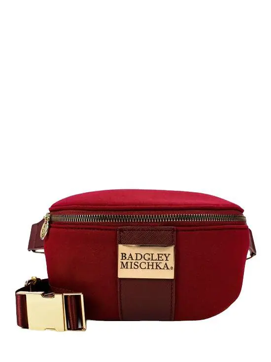 Badgley Mischka Belt Bag With Vegan Leather Detail - Burgundy