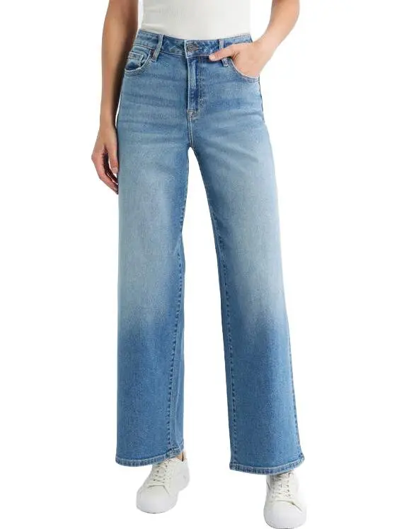 HIDDEN JEANS Clean High-waist Wide-leg Jeans - Med.wash