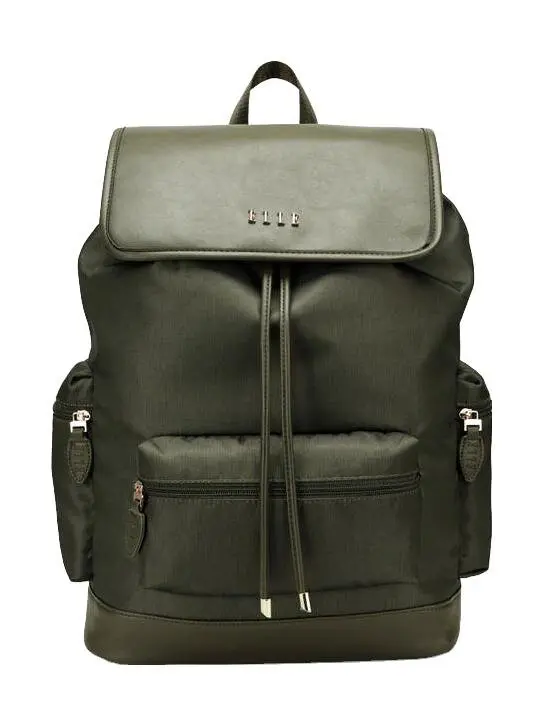 ELLE 23l Monogram Travel Backpack - Olive Green