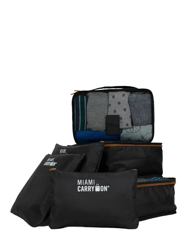MIAMI CARRY ON 6-piece Packing Cubes - Black/tan