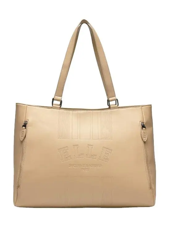 ELLE Roamer 24l Vegan Leather Weekender Duffel Bag - Nude