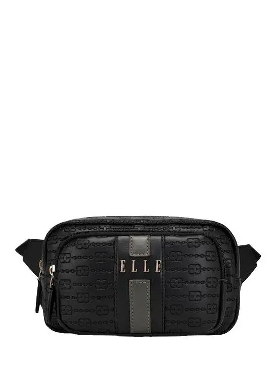 ELLE Eleganza 1.6l Vegan Leather Monogram Sling - Black