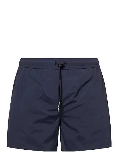 Hugo Boss X Beckham Brand-patch Relaxed-fit Swim Shorts - Dark Blue