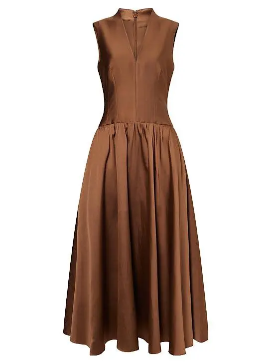 Roland Mouret Ball Sleeveless Woven Maxi Dress - Brown