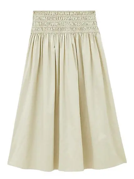JOSEPH Leonie Cotton-sateen Midi Skirt - Affogato