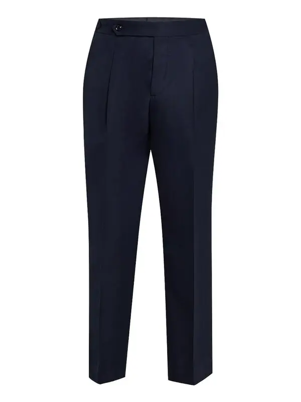 Brunello Cucinelli Side-tab Pleated Trousers - Navy