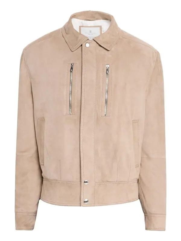 Brunello Cucinelli Suede Zip Jacket - Halzenut