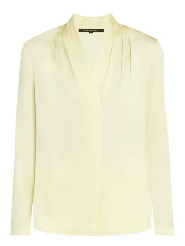 Kobi Halperin Nellie Pleated V-neck Blouse - Ltyllw