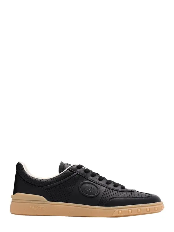 Valentino Garavani Perforated Napa Leather Low-top Sneakers - Black