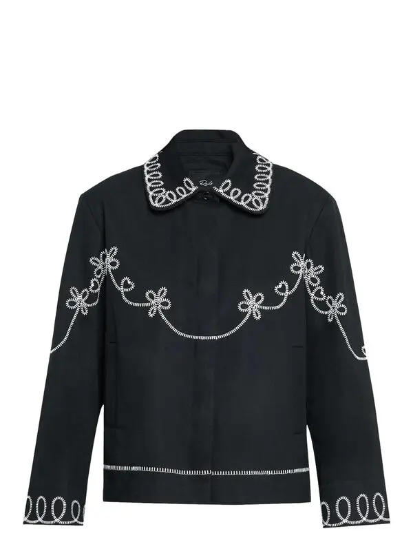Rails Keaton Embroidered Shirt Jacket - Black
