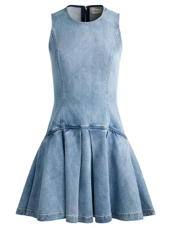 Alice + Olivia Adley Sleeveless Denim Mini Dress - Anabell Blue