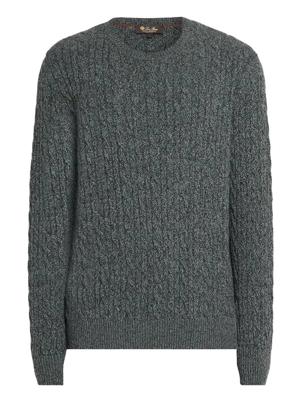 Loro Piana Treccia Baby Cashmere Crewneck Sweater - Dark Alley