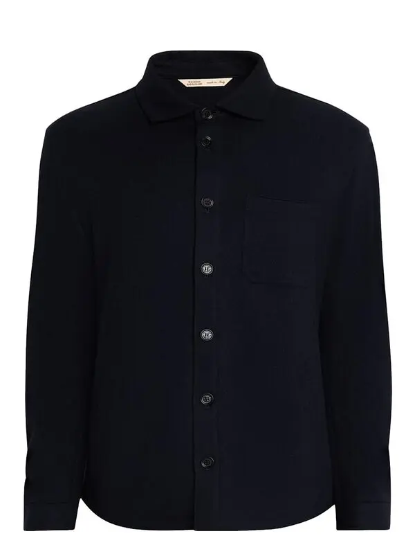 MAURIZIO BALDASSARI Solferino Cashmere Raw Edge Overshirt - Dkblue