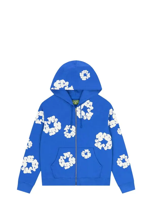 DENIM TEARS Cotton Wreath Zip Hoodie - Blue