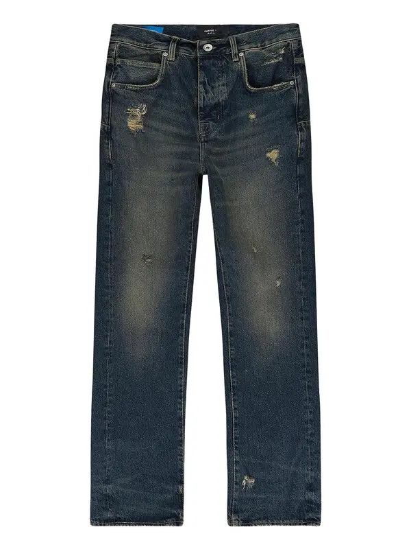 PURPLE BRAND Ripped Wide Leg Jeans - Blue