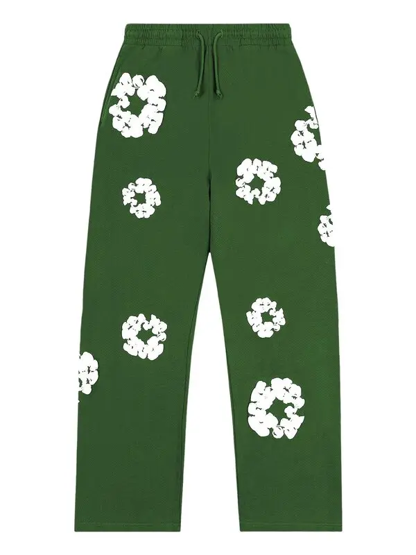 DENIM TEARS Cotton Wreath Baggy Sweatpants - Green