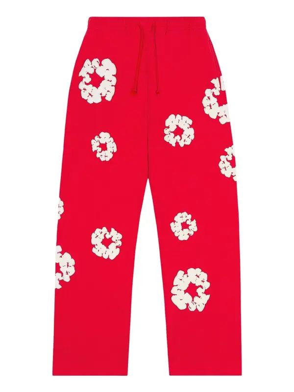 DENIM TEARS Cotton Wreath Baggy Sweatpants - Red