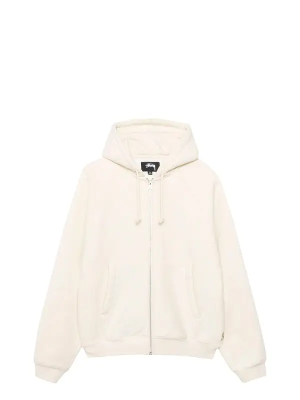StÜssy Fleece Raglan Zip Hoodie - Cream